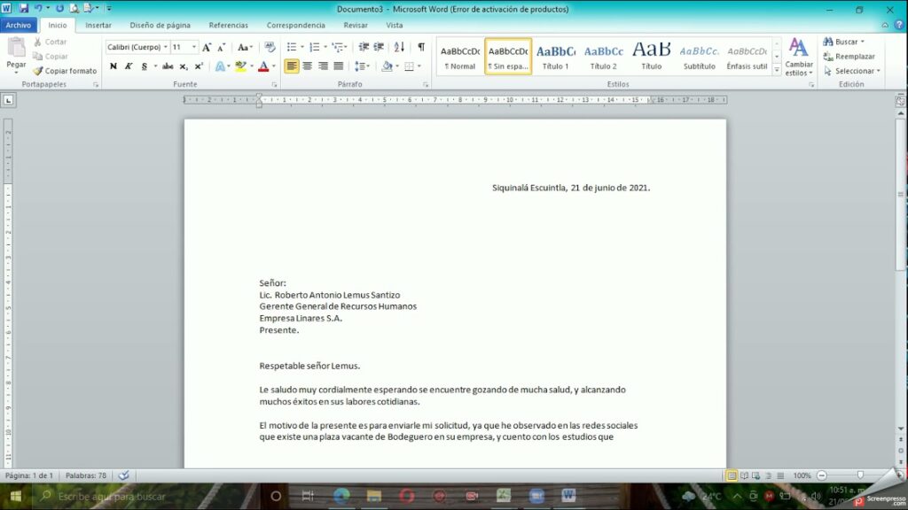 Carta De Acuse De Recibo Modelo - iCartas.org